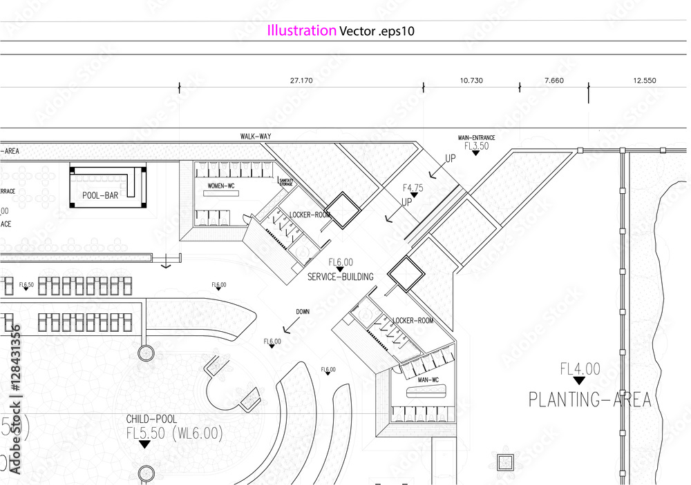 Architectural background, architectural plan, construction drawing ...