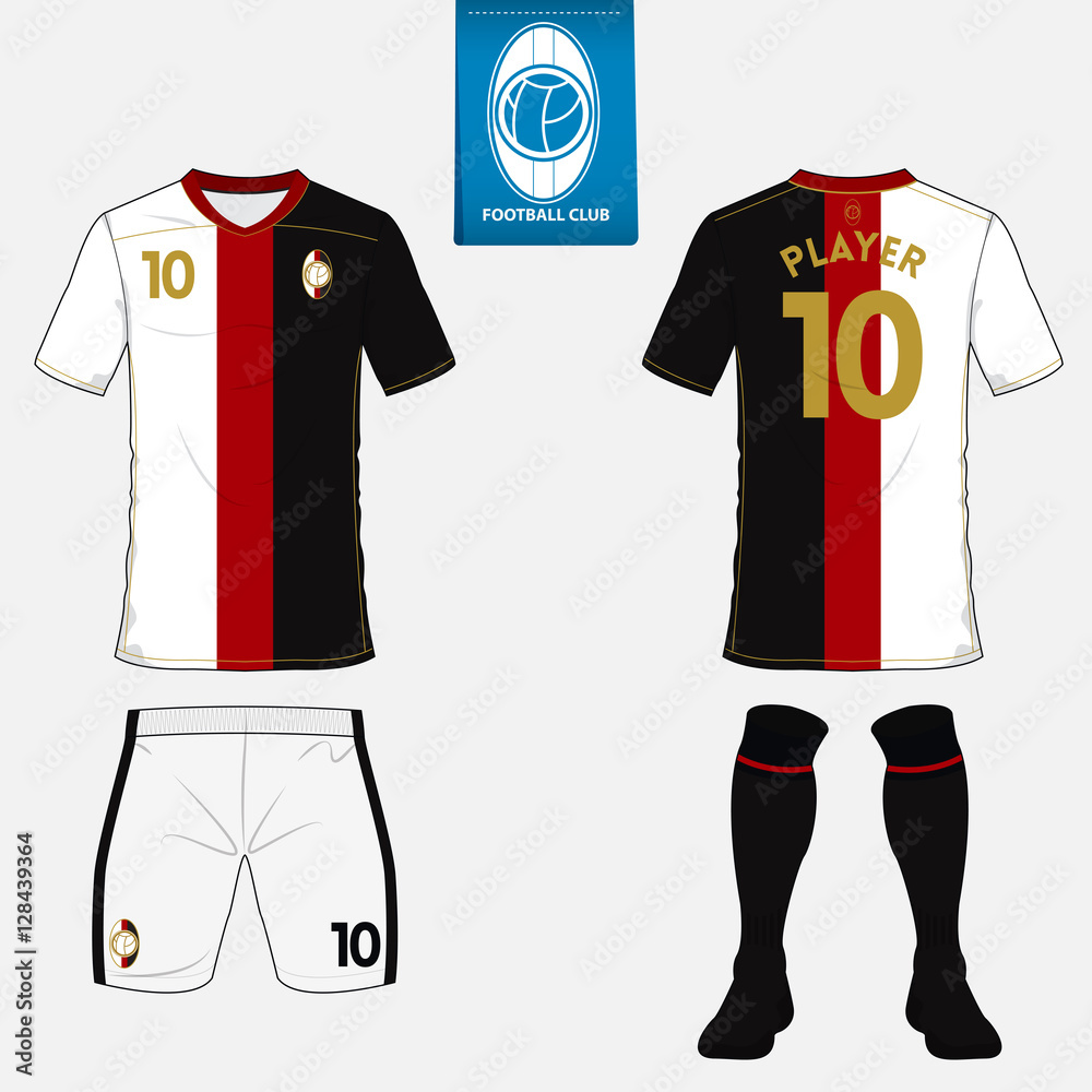 Set of soccer kit or football jersey template for football club. Flat ...