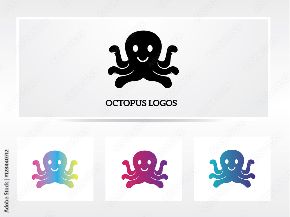 octopus logo Stock Vector | Adobe Stock