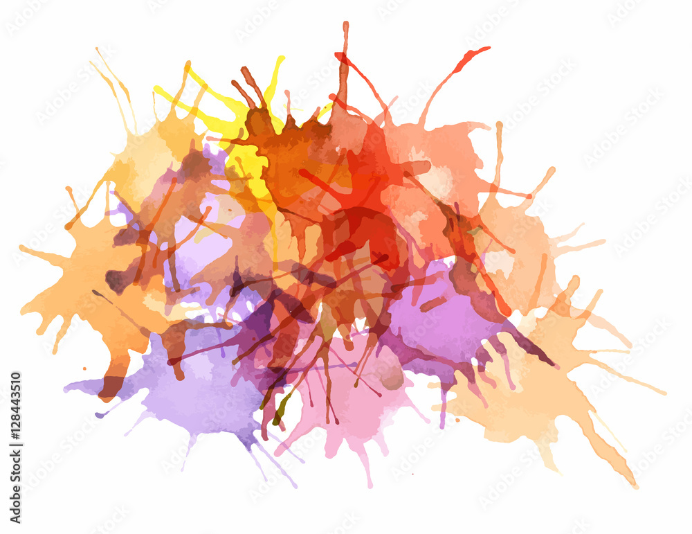 Watercolor splash set. Creative watercolor art for decoration. Stock ...