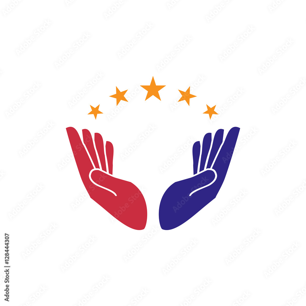 Praying hands logo Stock Vector | Adobe Stock
