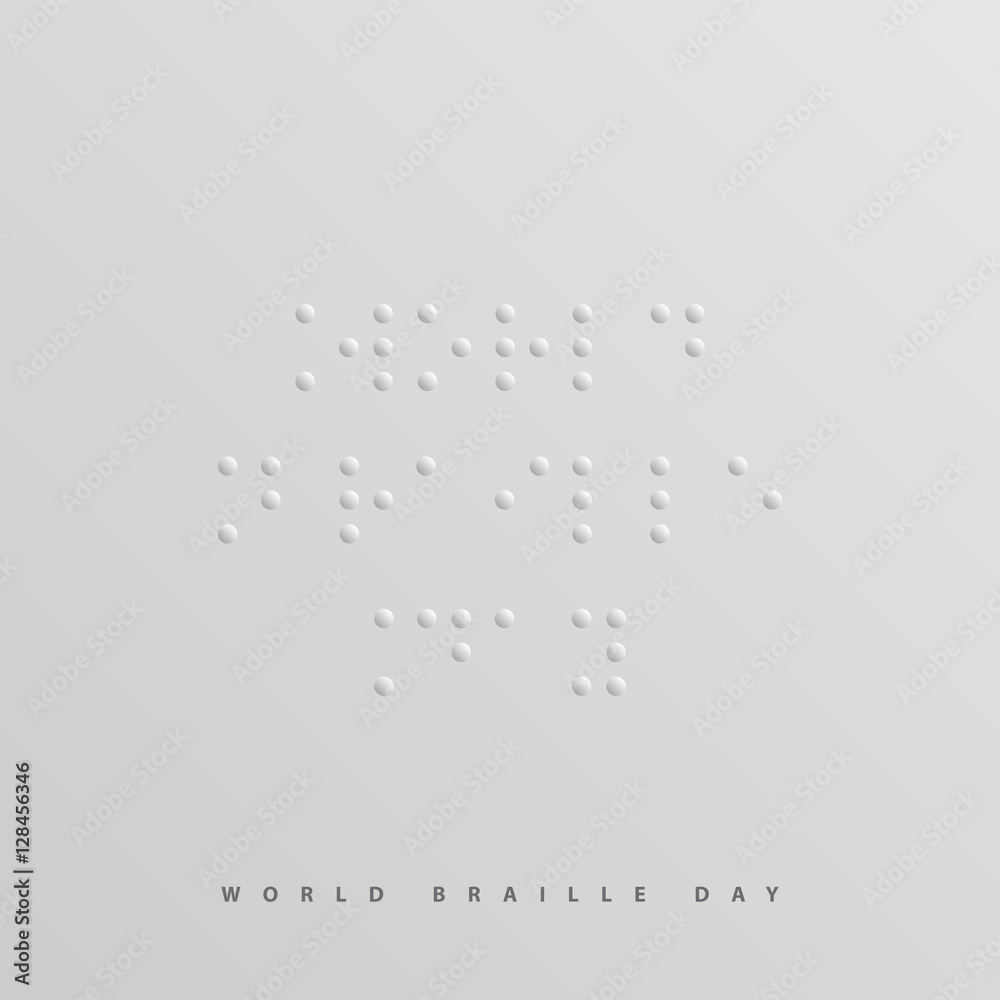 World Braille Day sign, message written in Braille alphabet. Vector ...