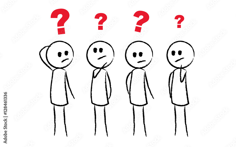 Personen mit Fragezeichen - Auf der Lösungssuche Stock Vector | Adobe Stock