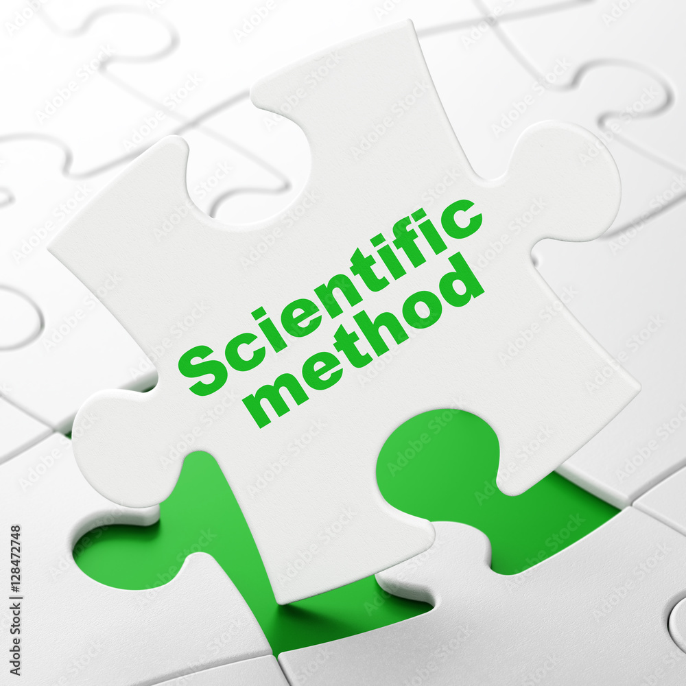Science concept: Scientific Method on puzzle background Stock ...