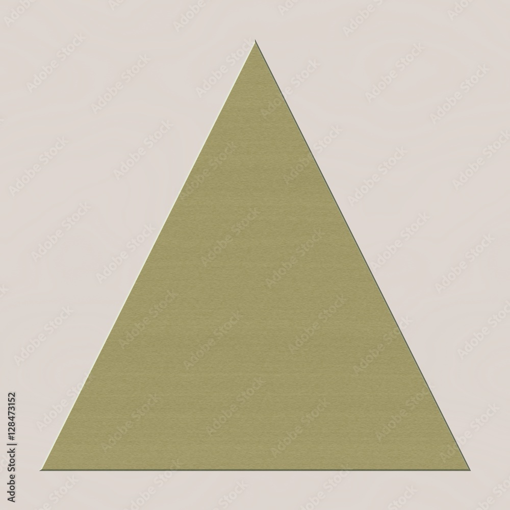 Simple gold beige triangle pyramid shape, symbol of imbalance or ...