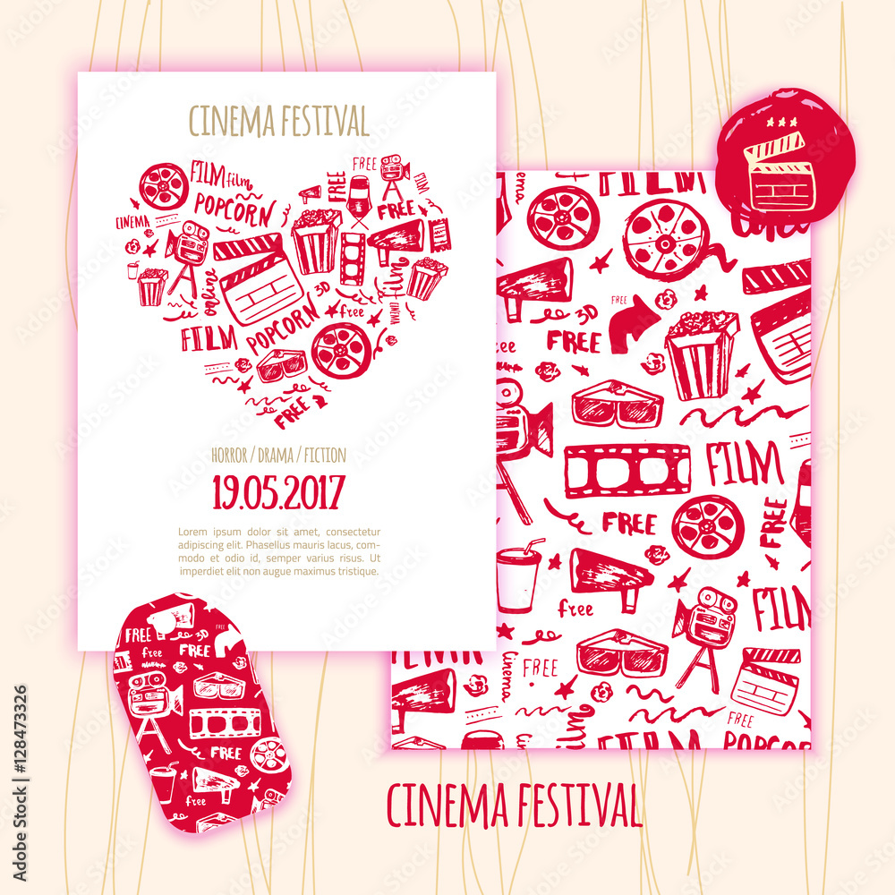 Movie concept poster design template. Detailed vector illustration ...