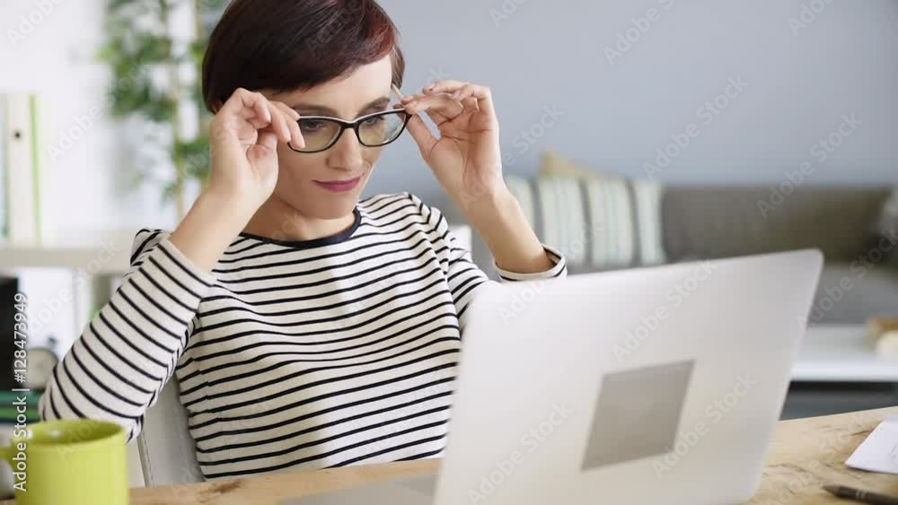 Finally she has finished her work Stock Video | Adobe Stock