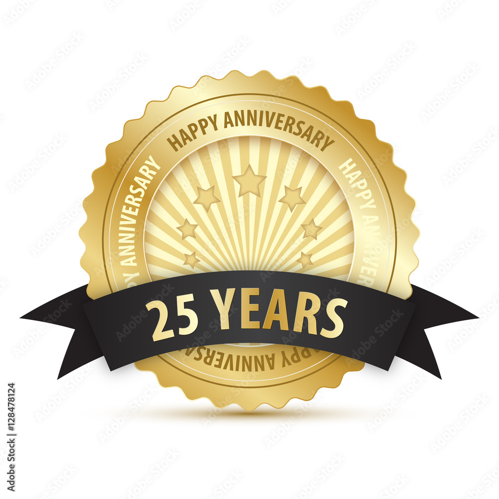 HAPPY ANNIVERSARY 25 years Stamp Stock-Vektorgrafik | Adobe Stock