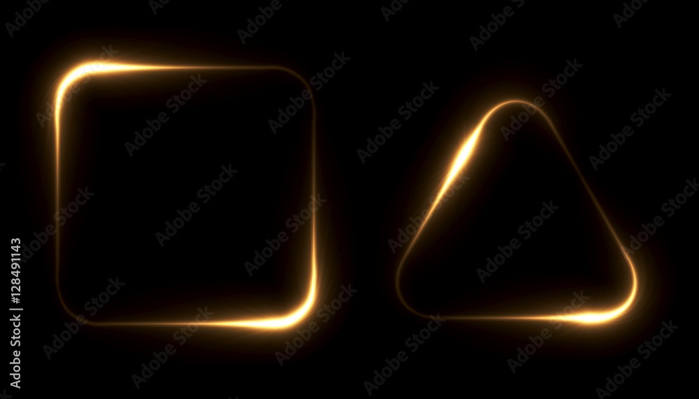 Glowing frames black background. Square glow borders. Sparkling ...