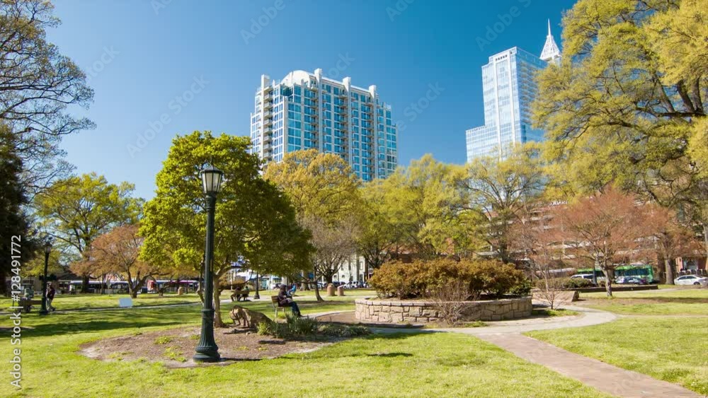 Moore Square Park in Downtown Raleigh North Carolina with Green Trees ...