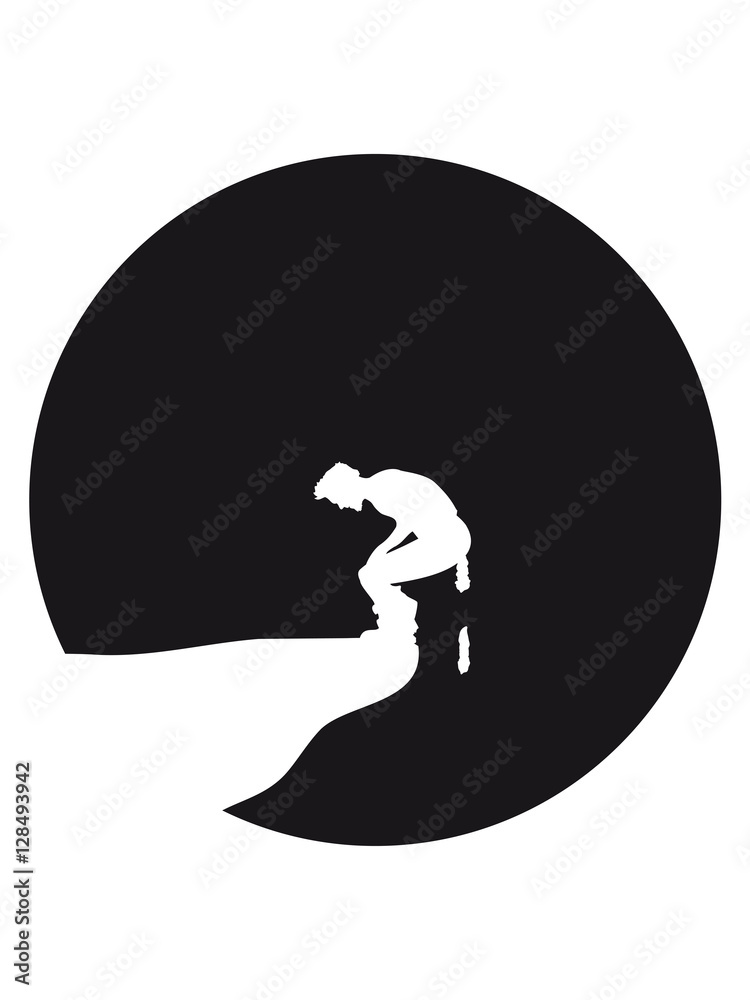 Design logo cliff sun moon night werewolf big toilet toilet funny brown ...