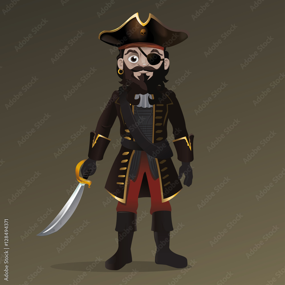 Cartoon pirate Stock Vector | Adobe Stock
