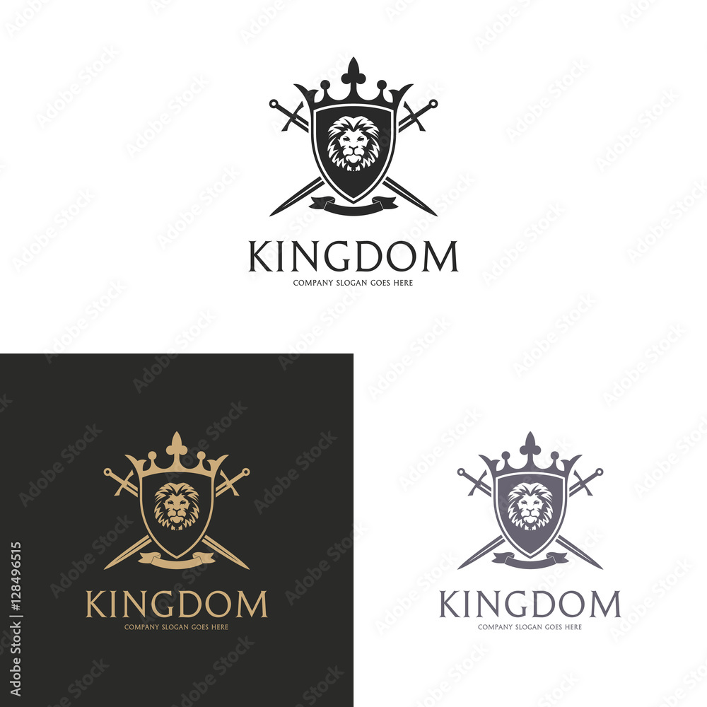 Kingdom logo. Knight logotype. Lion illustration Stock Vector | Adobe Stock