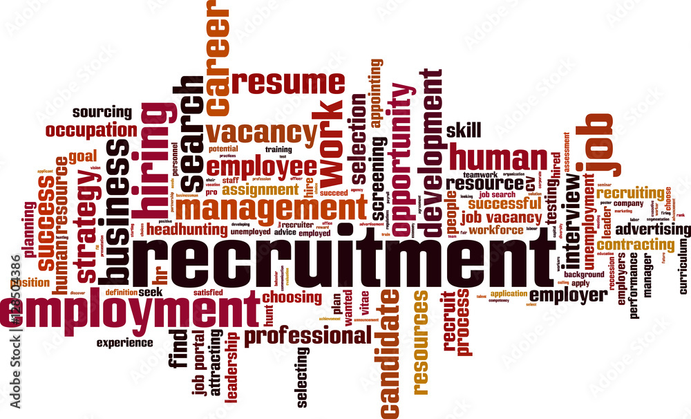 Recruitment word cloud concept. Vector illustration Stock Vector ...