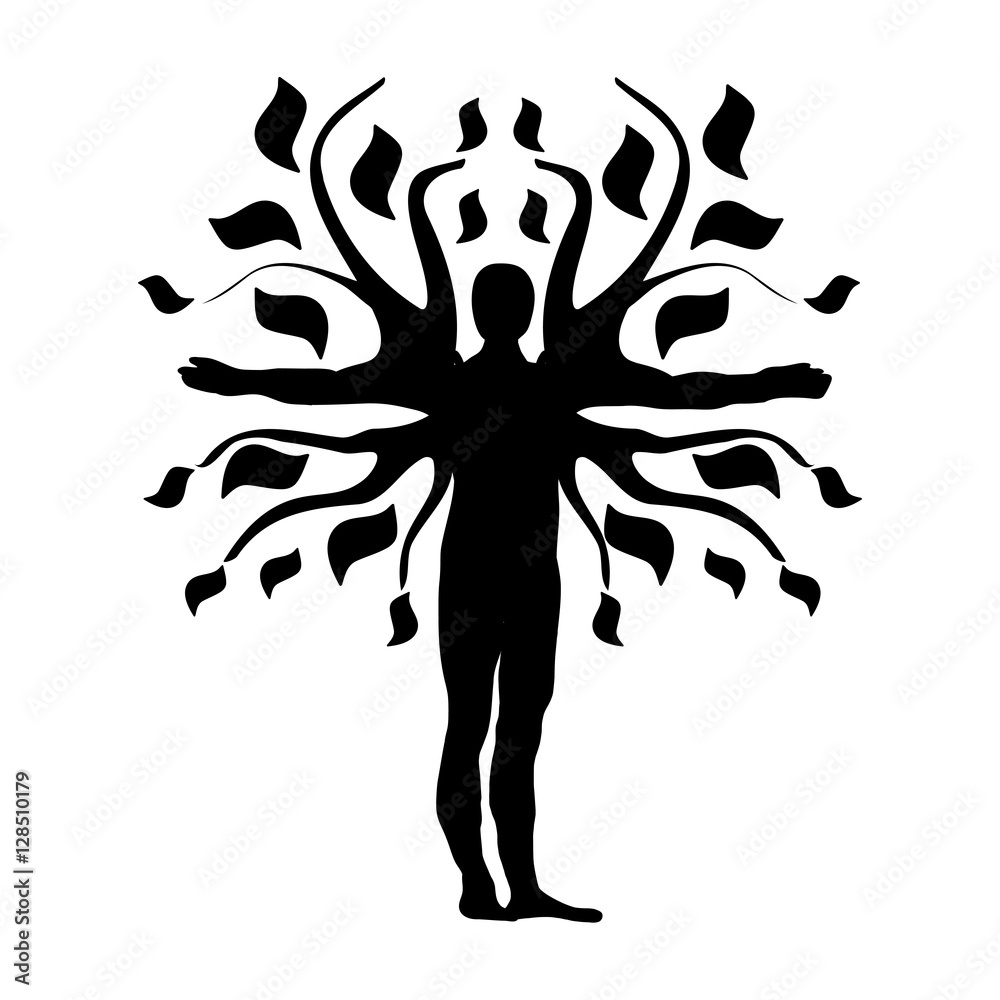 Human Tree Silhouette Icon Symbol Design. Vector illustration isolated ...