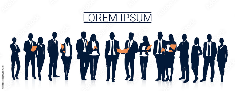 Business People Team Crowd Silhouette Businesspeople Group Human ...