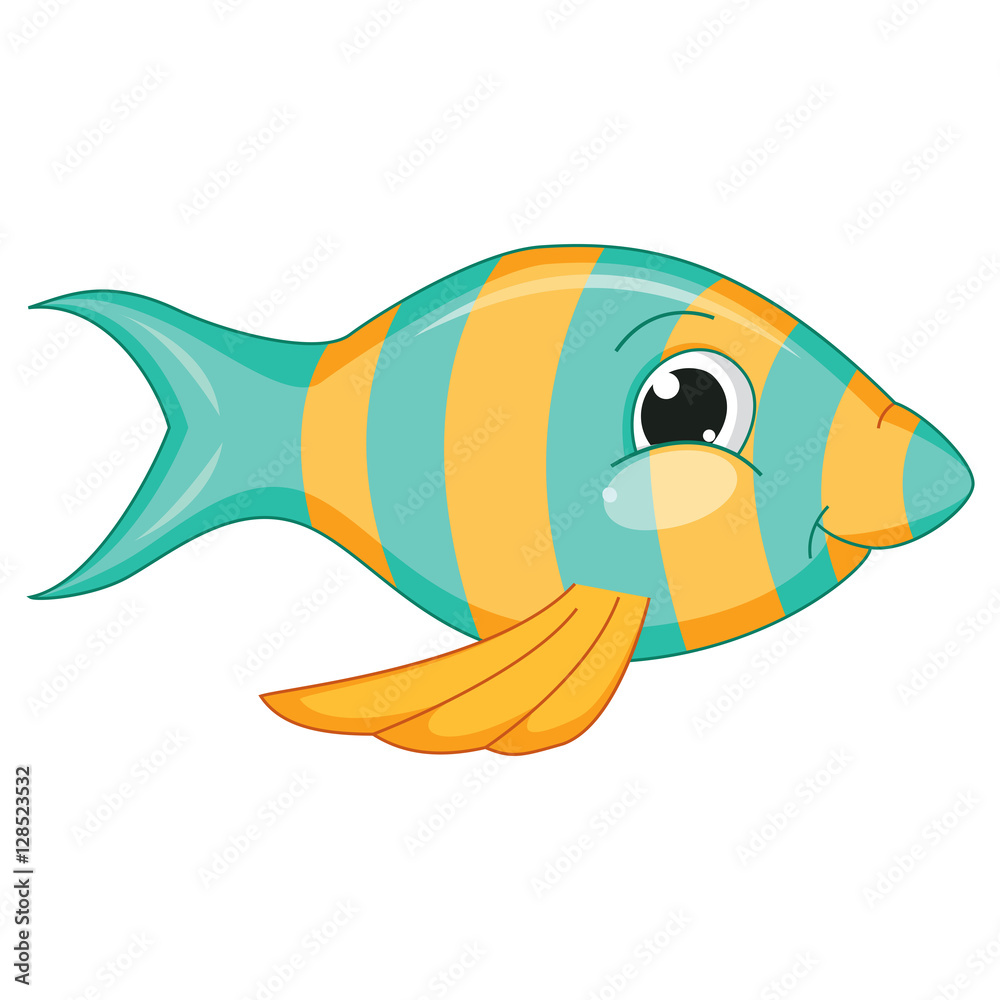 Vector Illustration Of Cartoon Fish Stock Vector | Adobe Stock