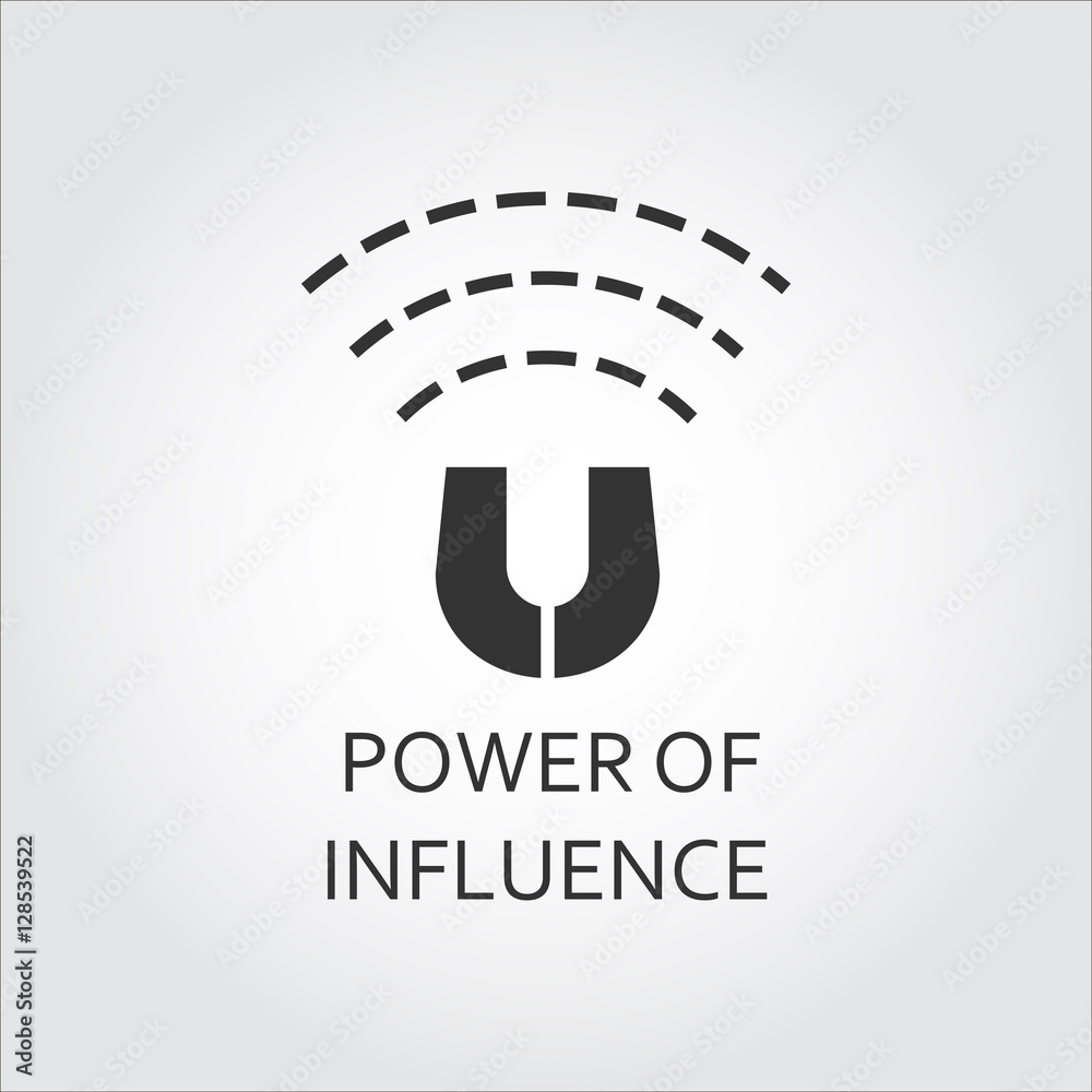 Black flat vector icon power of influence as magnet Stock-Vektorgrafik ...