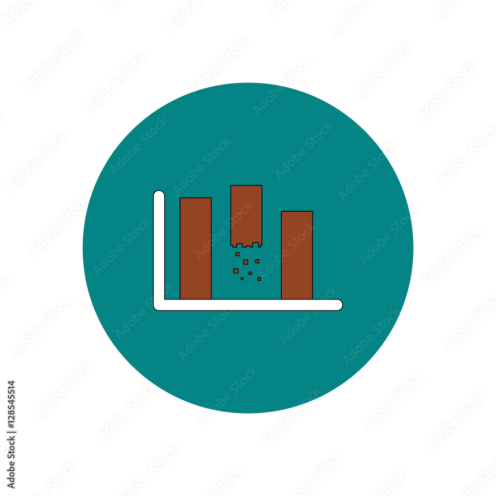 Vector illustration in flat design of column chart Stock Vector | Adobe ...