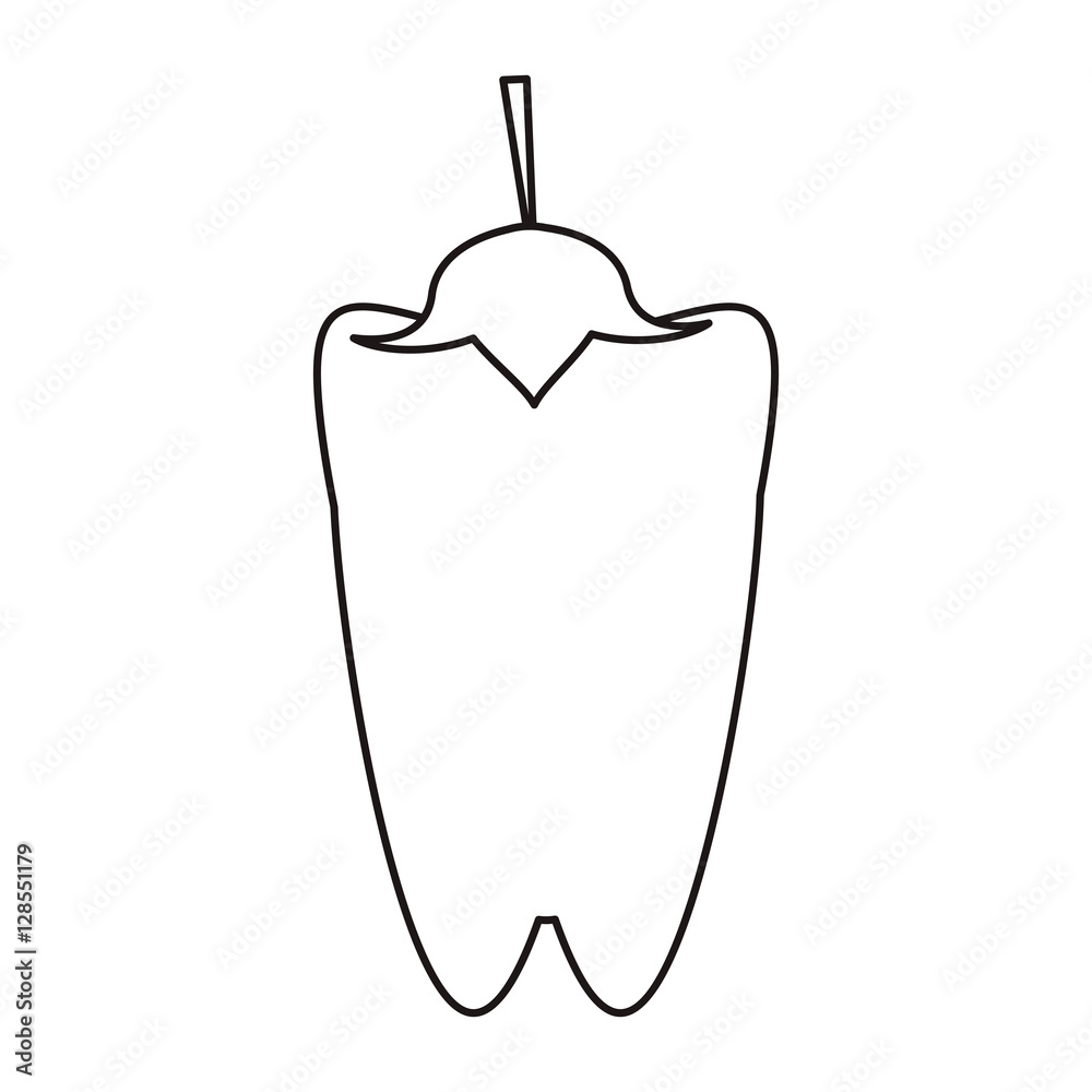 outline pepper vegetable food icon vector illustration eps 10 Stock ...