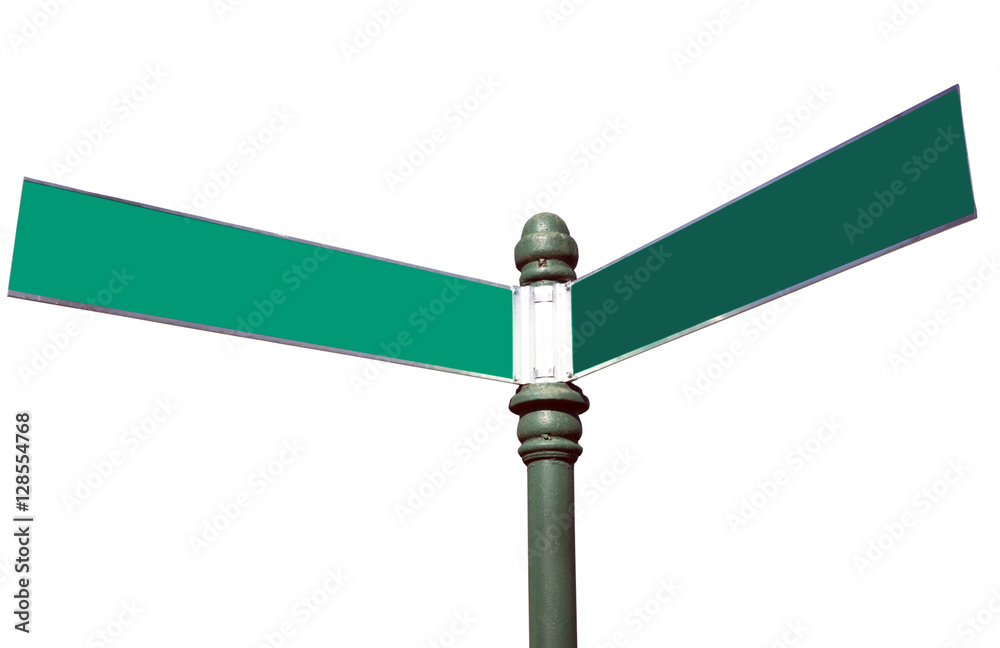 Blank Street Signs Intersection