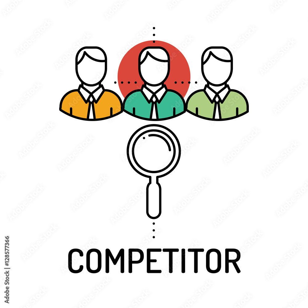 COMPETITOR Line icon Stock-Vektorgrafik | Adobe Stock
