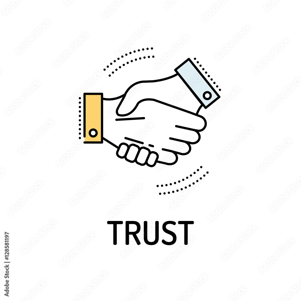 TRUST Line icon Stock Vector | Adobe Stock