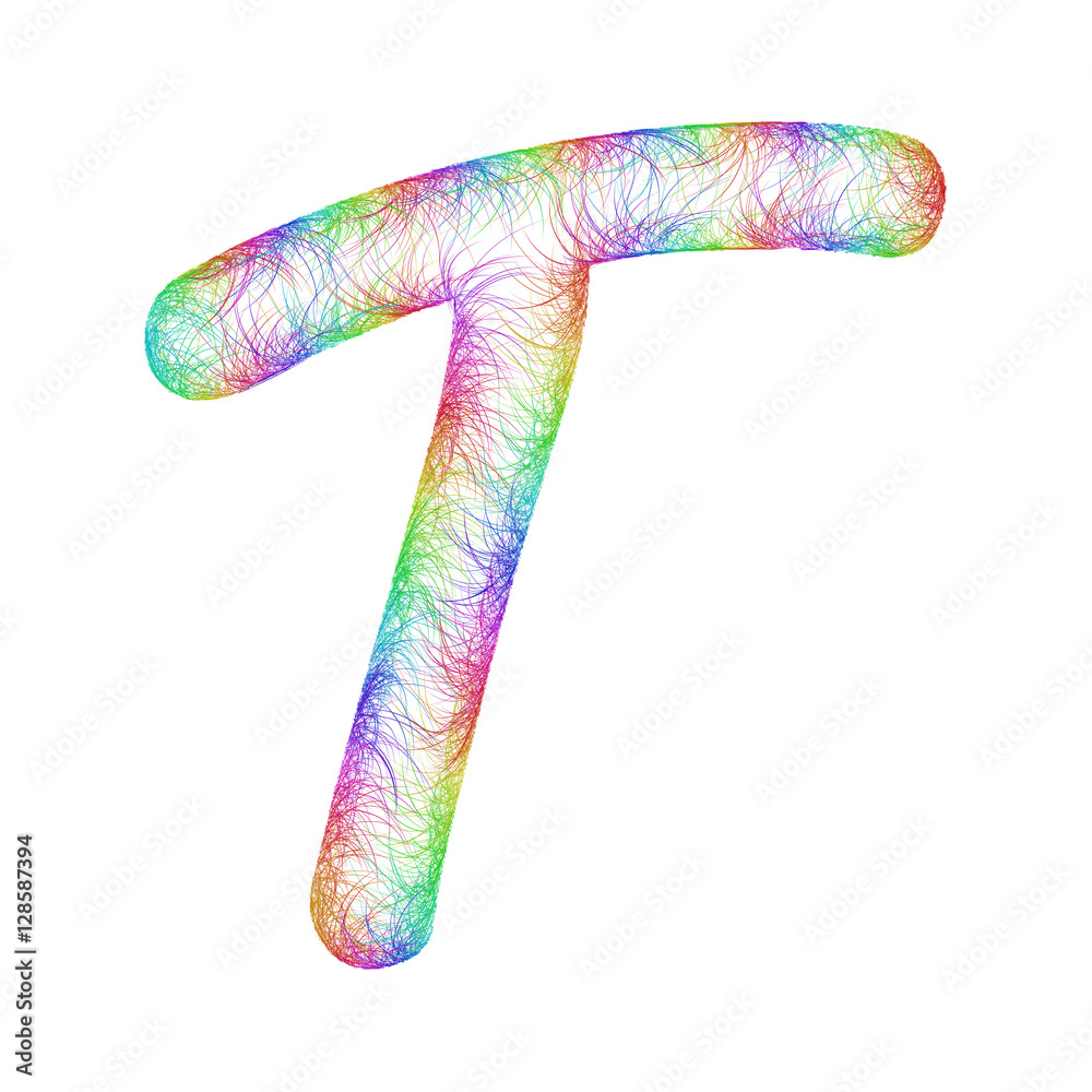 Rainbow sketch font design - letter T Stock Vector | Adobe Stock