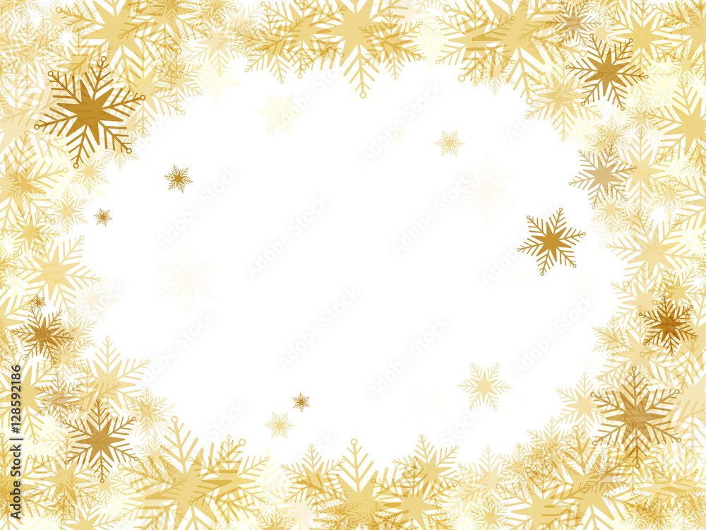 Vector Gold Snowflake Frame Stock Vector | Adobe Stock
