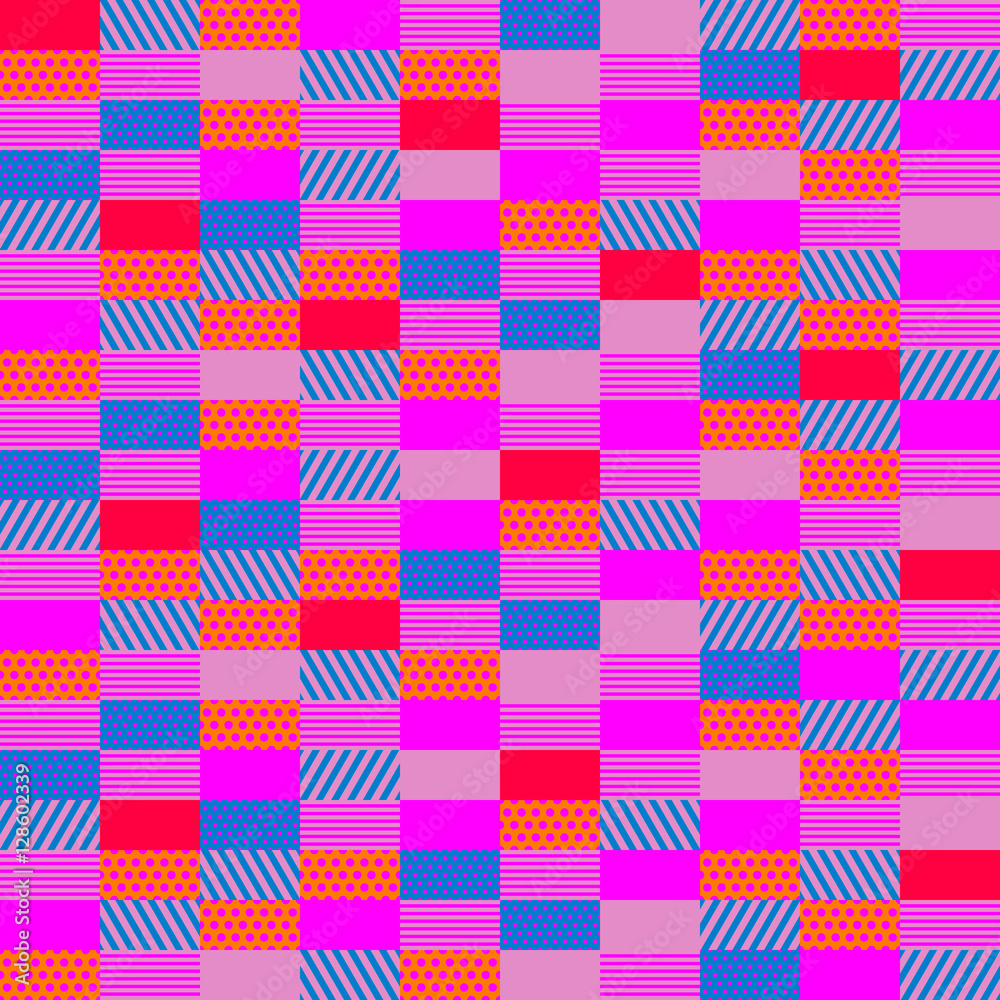 seamless pattern with texture rectangles, pop art style vector de Stock ...