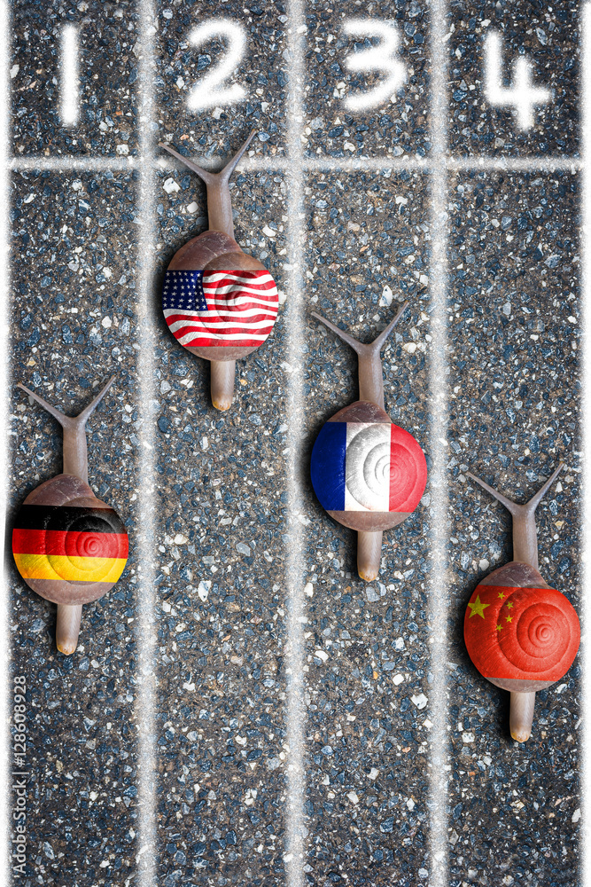 snail running to finish line. Stock Photo | Adobe Stock