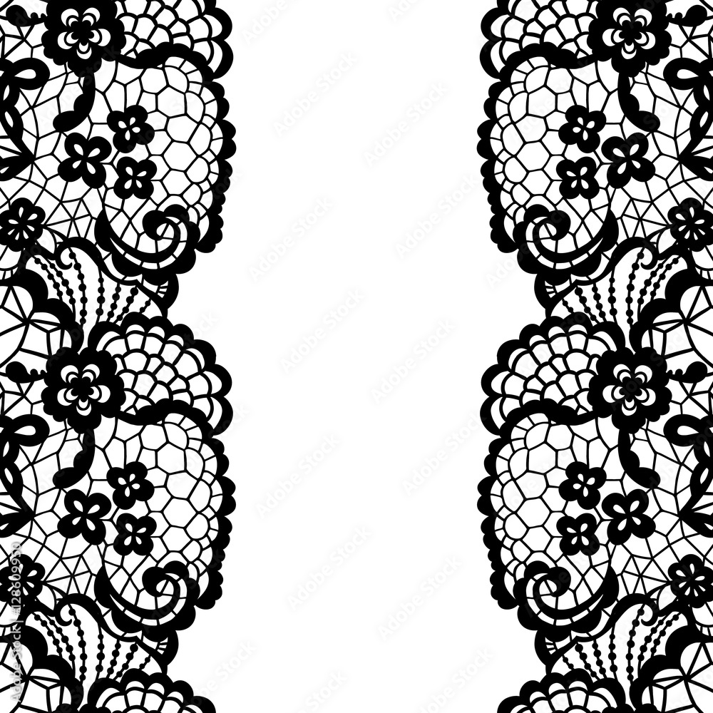 Seamless lace border. Invitation card. Stock Vector | Adobe Stock