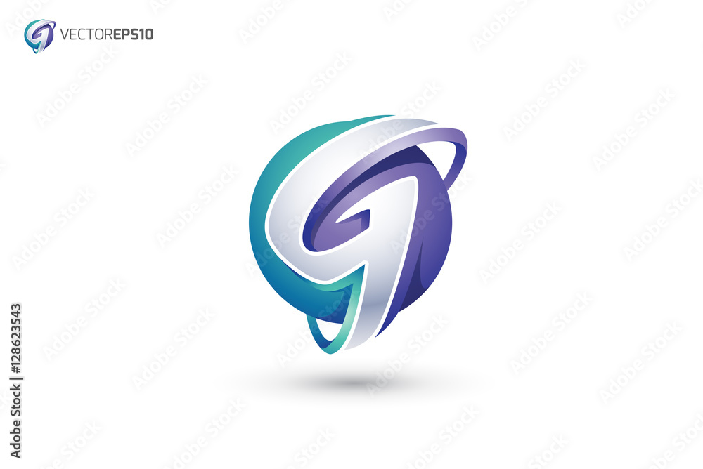 Abstract Letter G Logo - 3D Sphere Logo Stock Vector | Adobe Stock