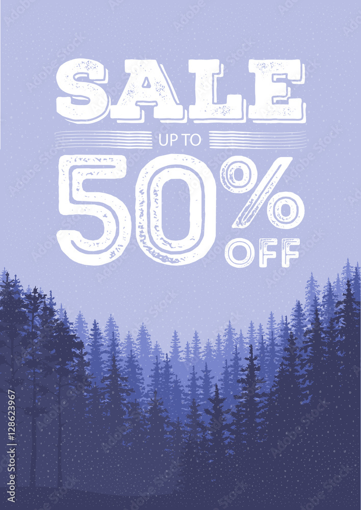 Discount colorful background. Abstract natural banner sales. The forest ...