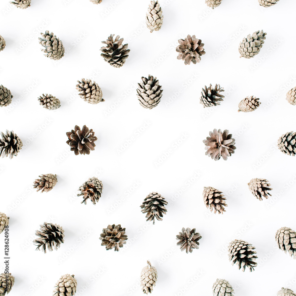 minimal creative cone frame arrangement pattern on white. flat lay, top ...