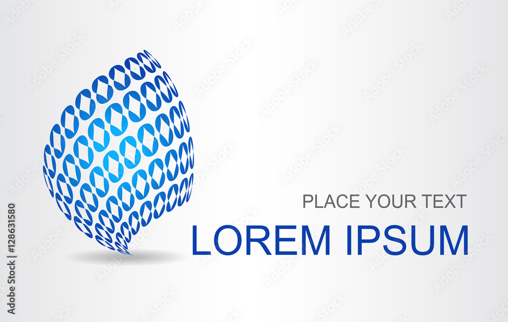 Logo of a stylized sphere with abstract shapes Stock Vector | Adobe Stock