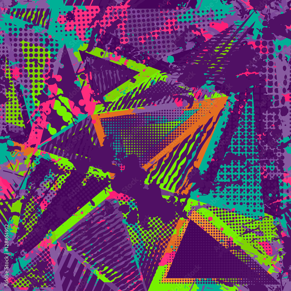 Abstract urban seamless pattern. Grunge texture background. Scuffed ...