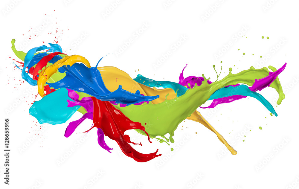 Abstract color splashes on white background Stock-Illustration | Adobe ...