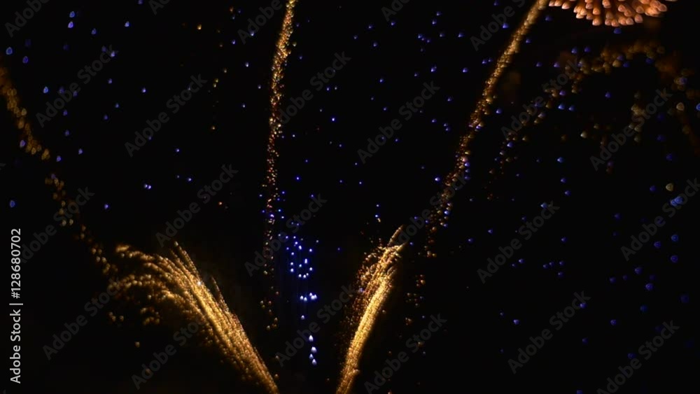 Lava Arc in Air Firework Volcanic Eruption Pyrotechnics Show Light and ...