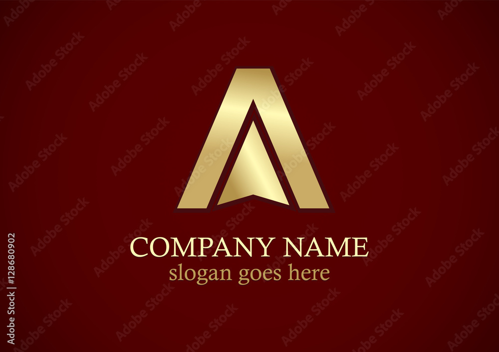 letter a gold triangle logo Stock Vector | Adobe Stock