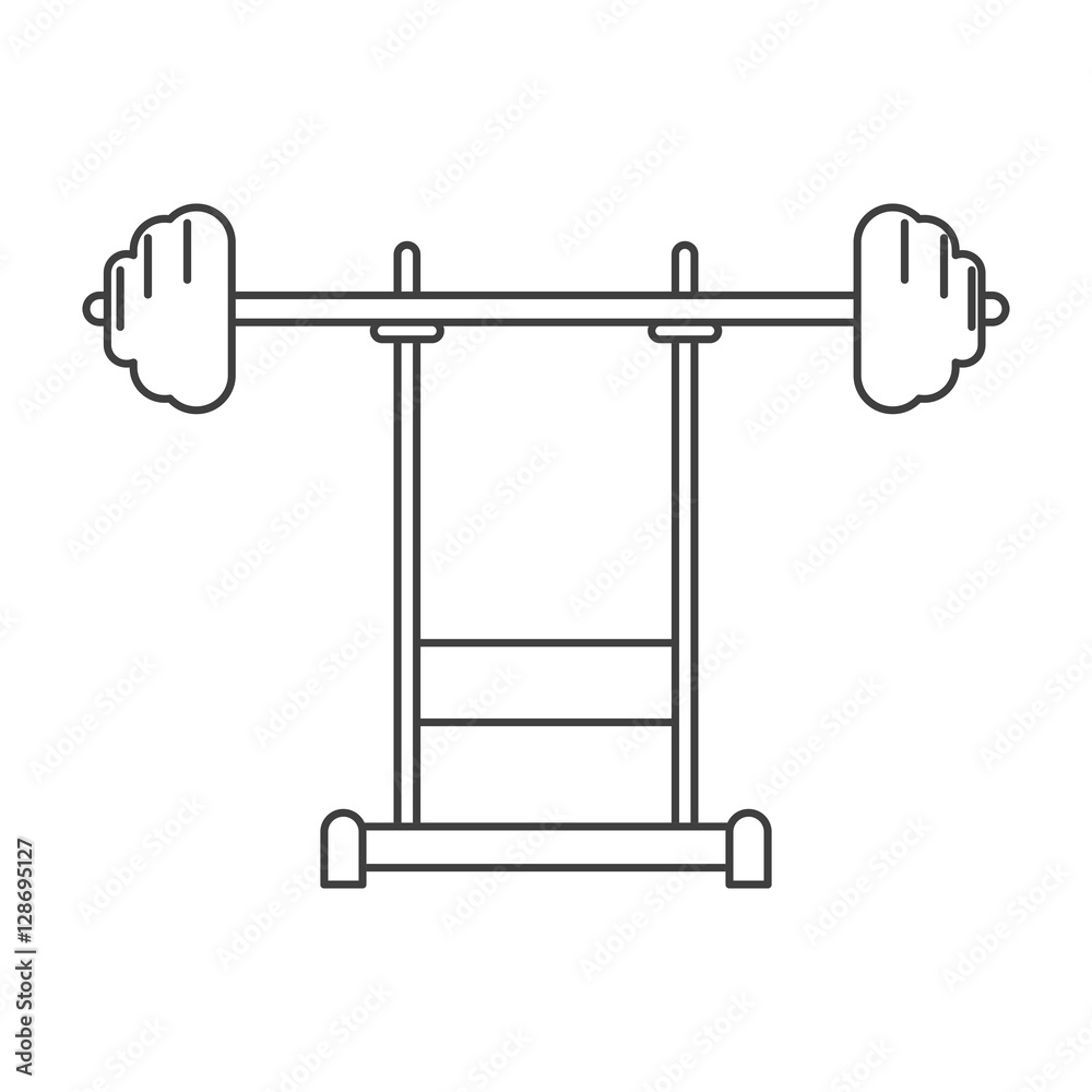 outline weight barbell equipment fitness gym vector illustration eps 10 ...
