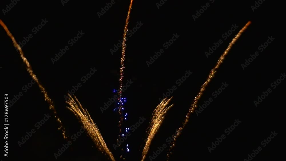 Fireworks Real Filming Pyrotechnics Show Noise Light Smoke Sparks Are ...