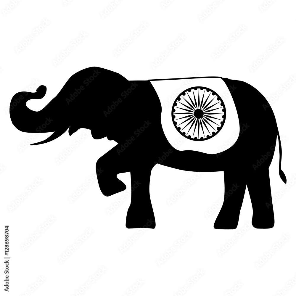 Elephant india flag icon vector illustration graphic design Stock ...
