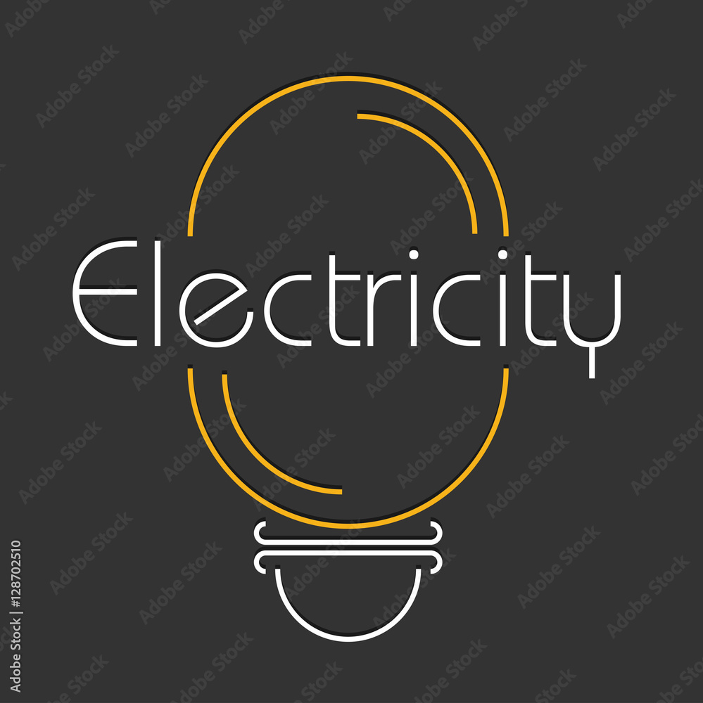 Electric logo vector in flat style. Stock Vector | Adobe Stock
