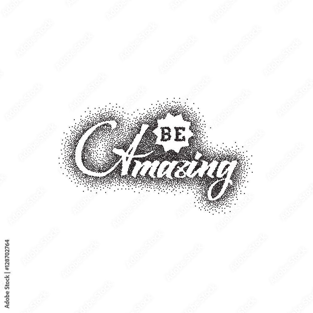 Amazing. Pointillism Calligraphy. Unique Custom Characters. Hand ...