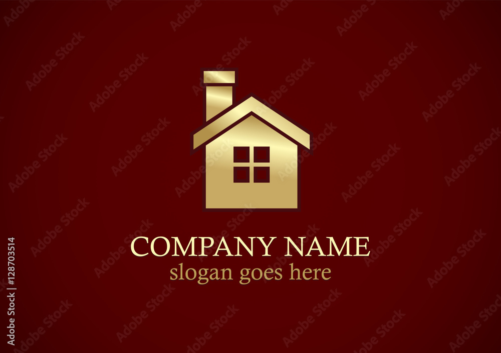 gold house icon logo Stock Vector | Adobe Stock