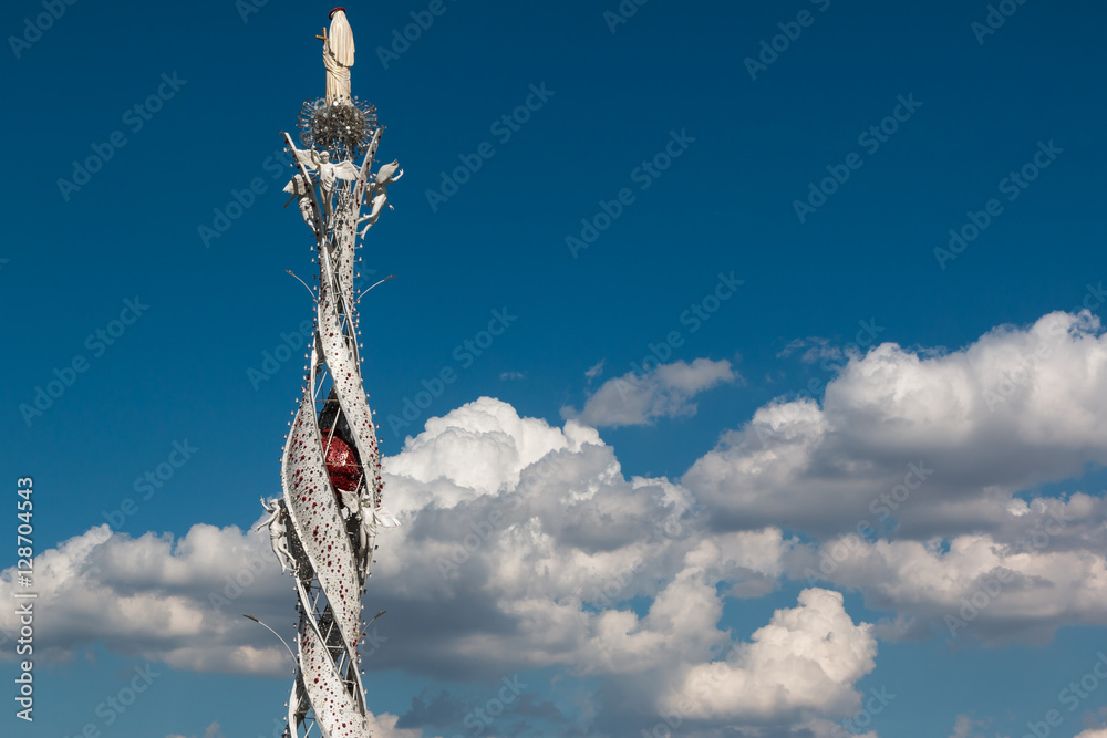 Silver Tall Helicoidal Santa Rosa Tower (or Machine) Stock Photo ...