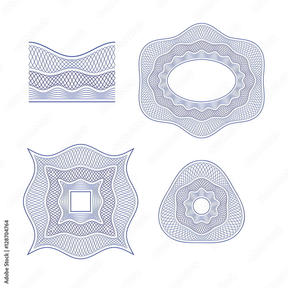 Guilloche decorative elements and a linear pattern for use as a Pattern ...