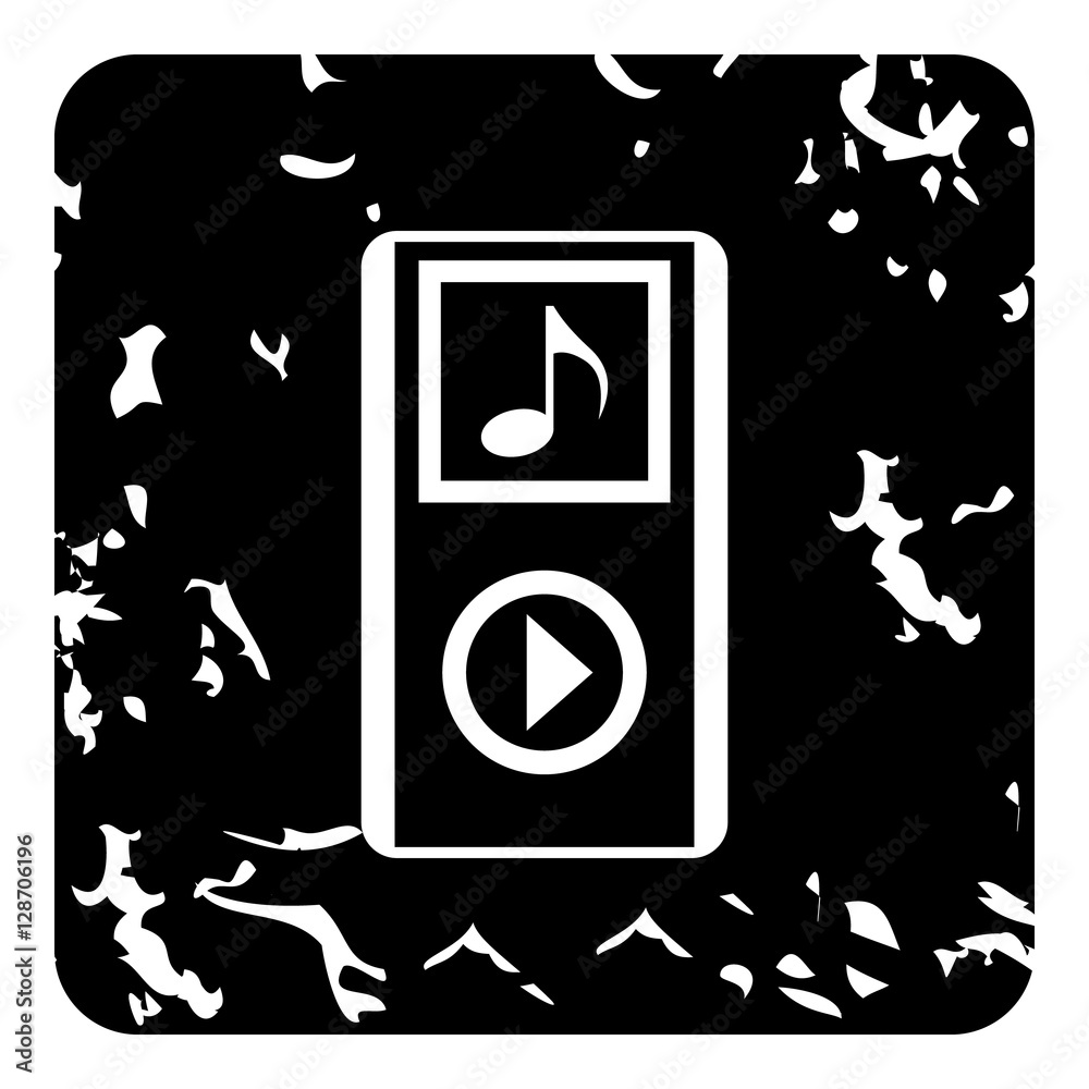Audio player icon. Grunge illustration of audio player vector icon for ...