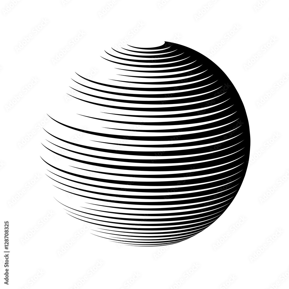 rotating sphere speed lines symbol vector Stock Vector | Adobe Stock